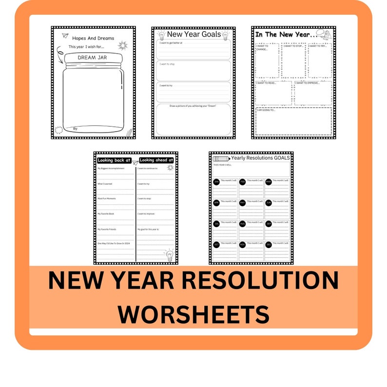 Kids New Year's Resolution Printable-year in Review and Goals for the ...