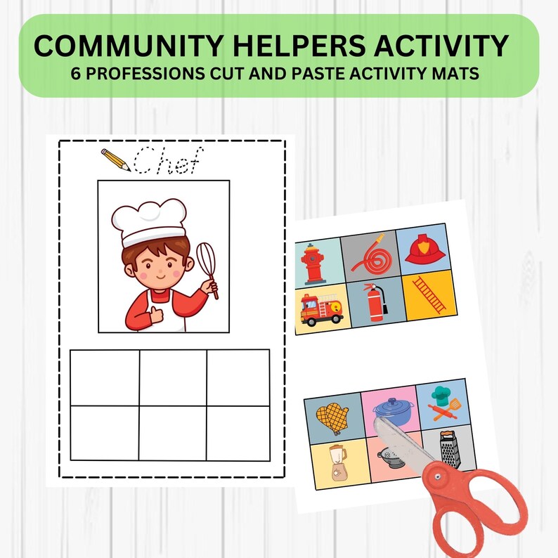 Community Helpers Preschool Sorting Mats. Professions Printable ...