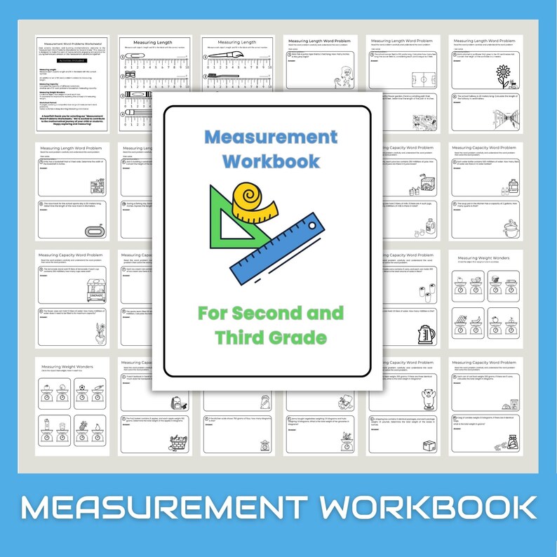 Learning to Measure 2nd Grade Math Task Cards Worksheets Homeschool ...