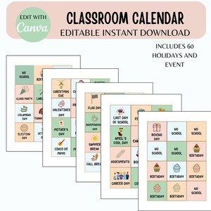 Classroom Calendar Display and Weather Station, Printable Modern Boho ...