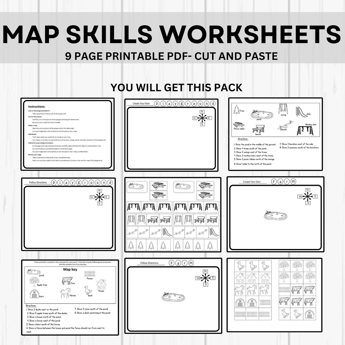 Kids Map Skills Worksheets Homeschool Map Geography Worksheet ...