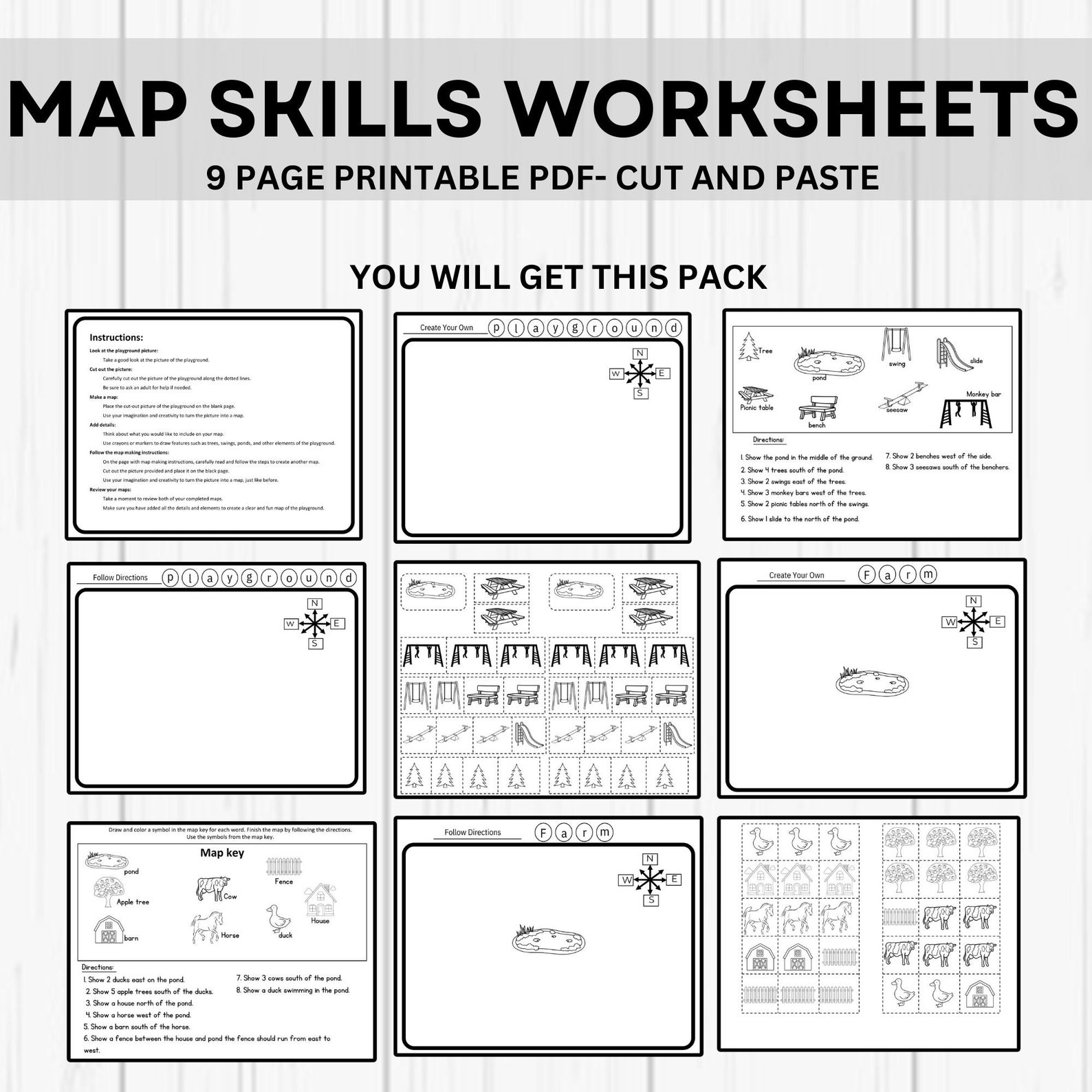 Kids Map Skills Worksheets Homeschool Map Geography Worksheet ...