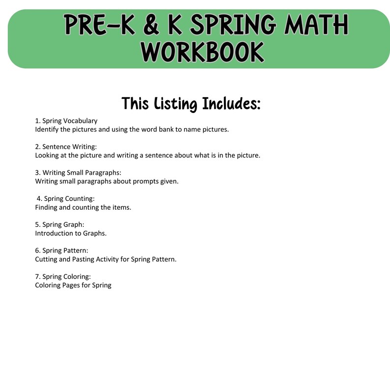 Printable Spring Learning Pack Spring Preschool Pack Learning ...