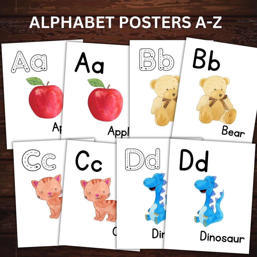 Alphabet Posters for Classroom Decor, Elementary Kindergarten Preschool ...
