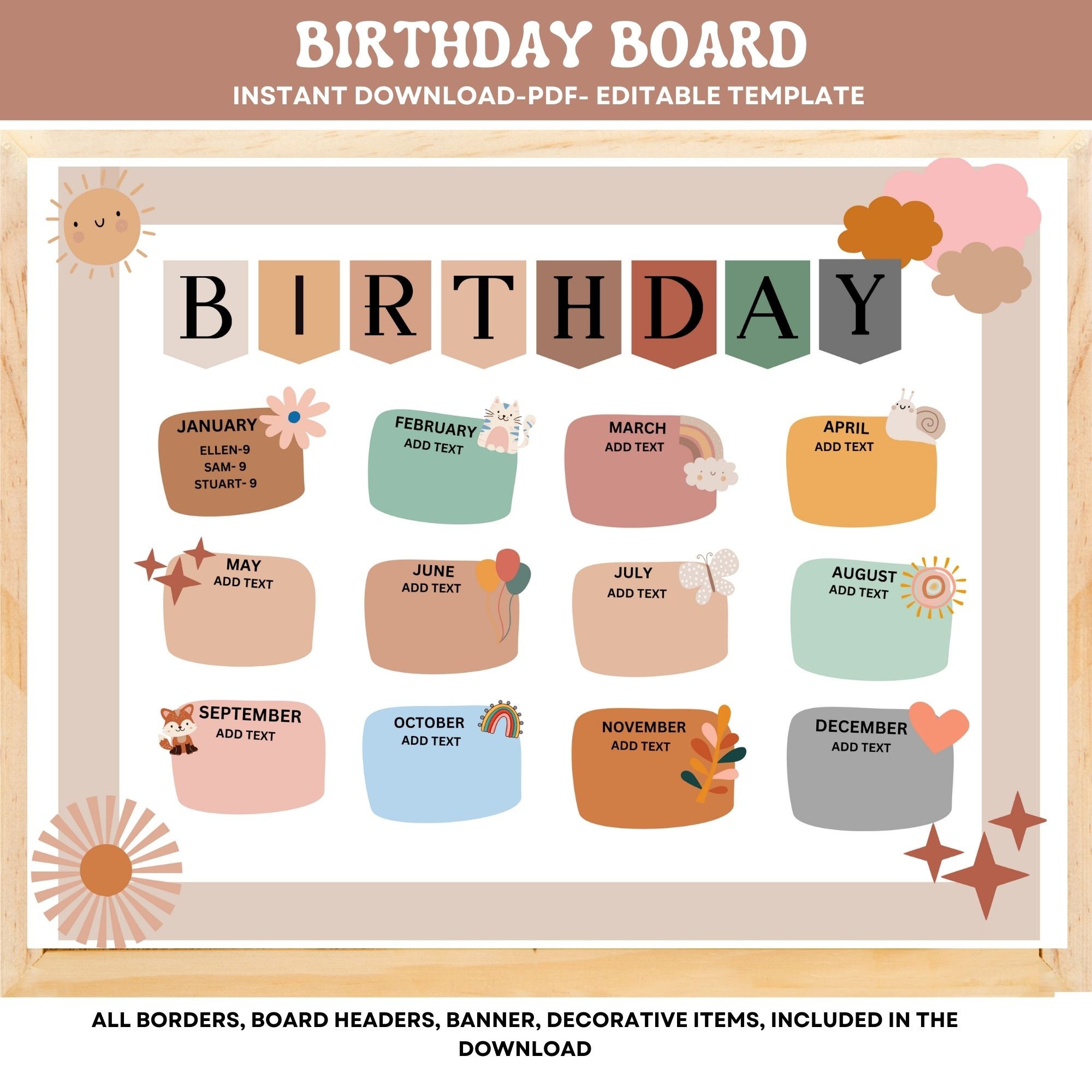 Boho Birthday Classroom Boho Birthday Bulletin Board Classroom Decor ...