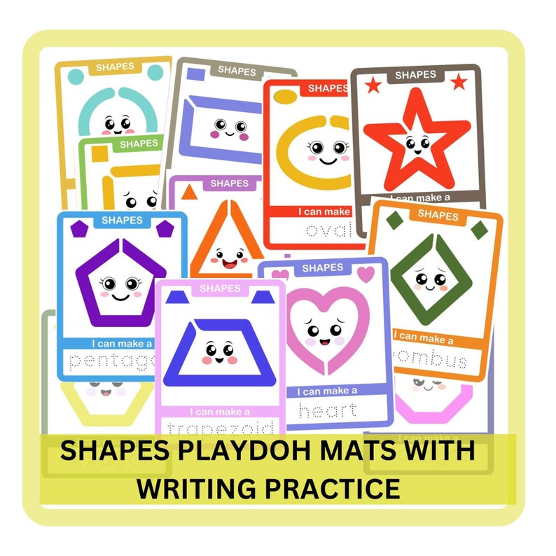 Shapes Play Dough Mats Printable Playdough Activity Toddler Preschool ...