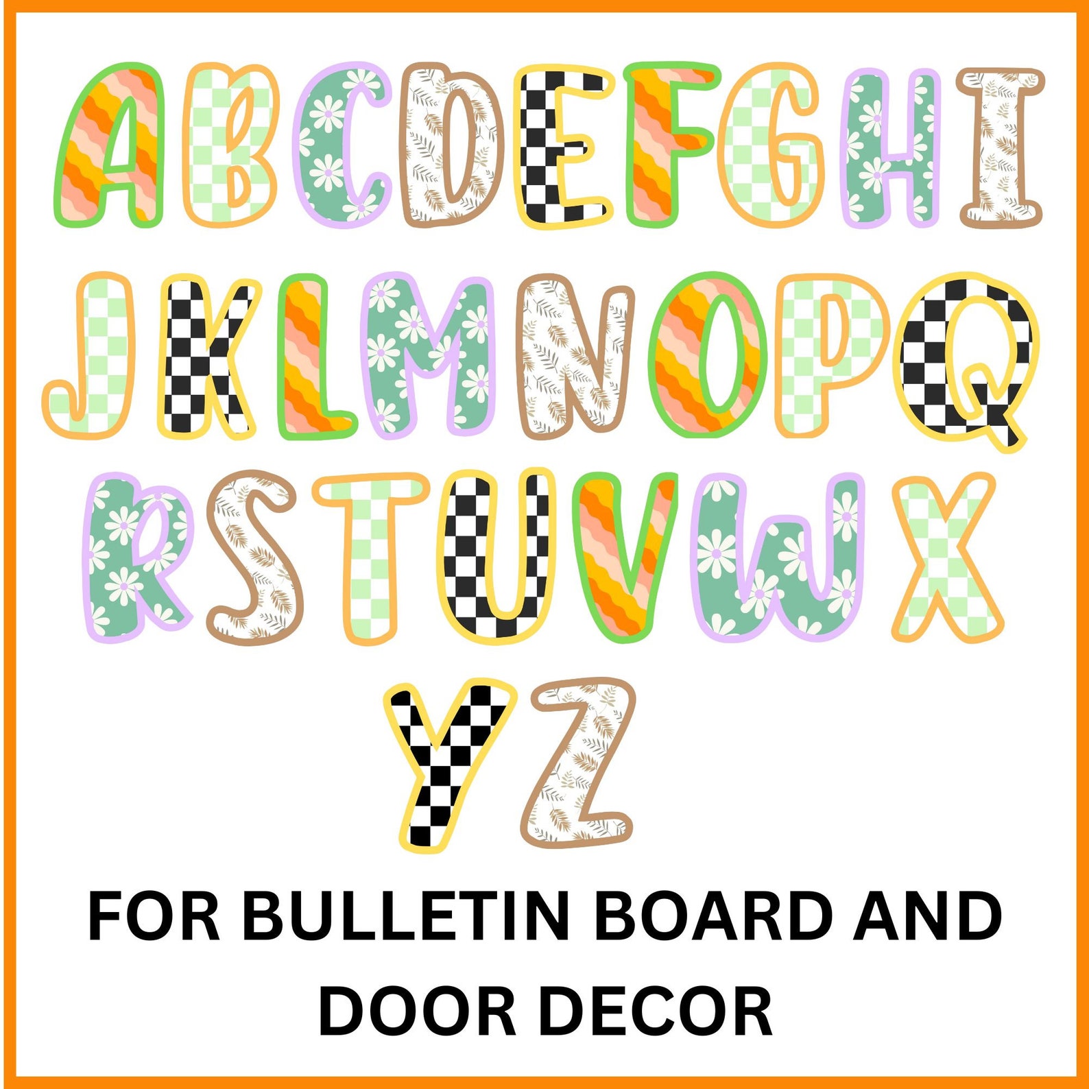 Bulletin Board Letters Retro Bulletin Board Letters Boho Bulletin Board ...