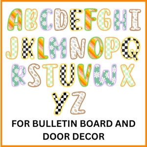 Bulletin Board Letters Retro Bulletin Board Letters Boho Bulletin Board ...