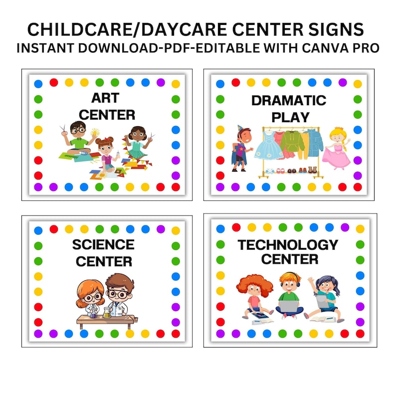 14 Colorful Preschool Signs Preschool Childcare Center Signage Daycare ...