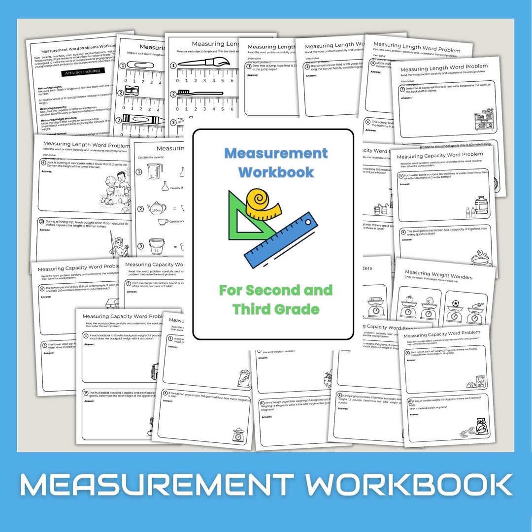 Learning to Measure 2nd Grade Math Task Cards Worksheets Homeschool ...