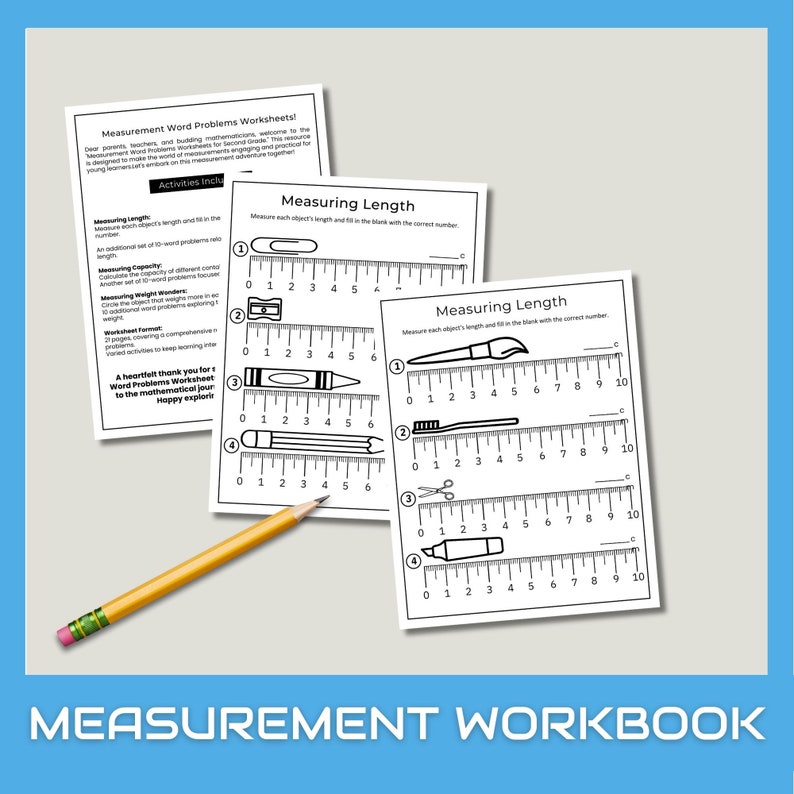 Learning to Measure 2nd Grade Math Task Cards Worksheets Homeschool ...