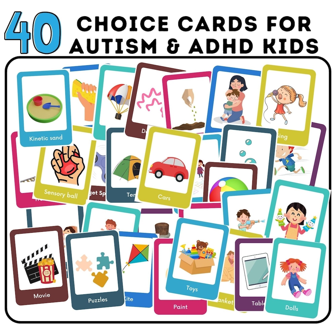 Daily Choice Cards Autism Visual Aid ABA Therapy ADHD Choice Cards ...