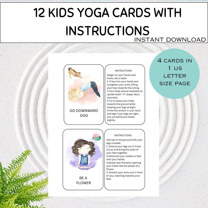 Kids Yoga Poses Yoga Flashcards Kids Movement Activity Yoga Poses Yoga ...
