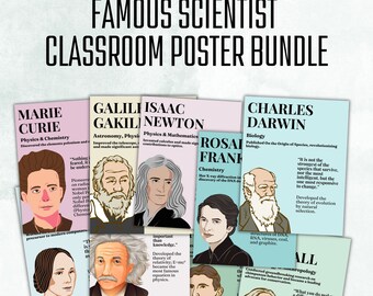 Famous Scientist Classroom Poster Set in Neutral, Science Classroom ...