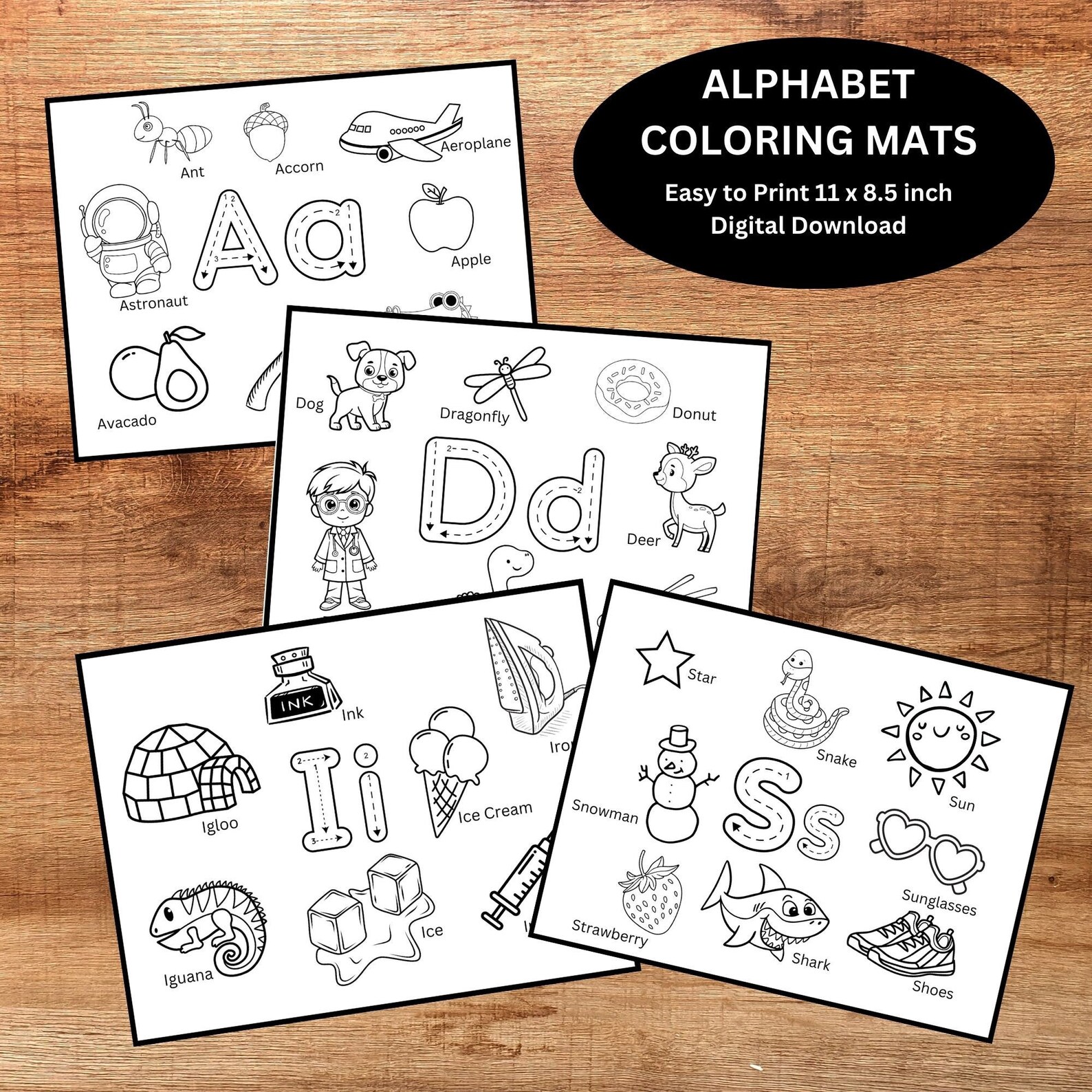 Alphabet Coloring Pages Preschool Coloring Mats Preschool Activity ...