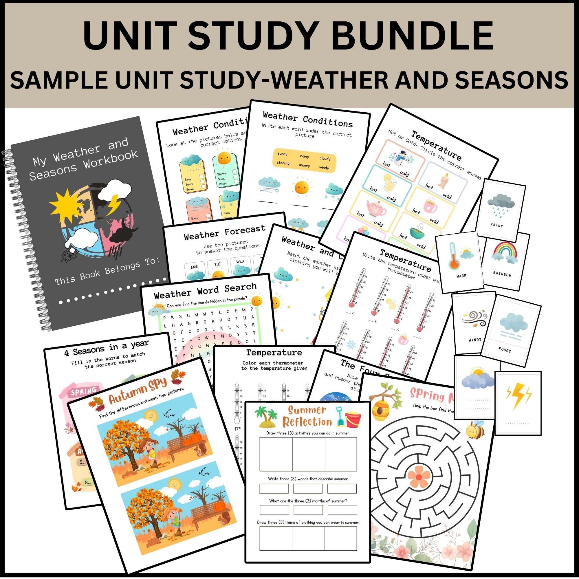 Unit Study MEGA BUNDLE Set of 25 Printable Preschool Unit Studies for ...