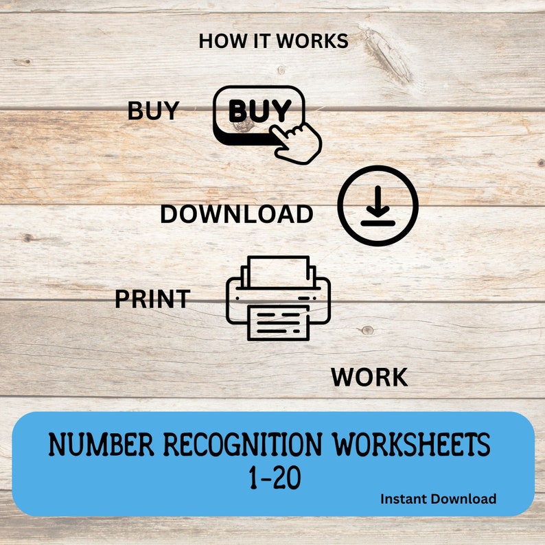 1-20 Number Tracing Preschool Worksheet Printable Handwriting Practice ...