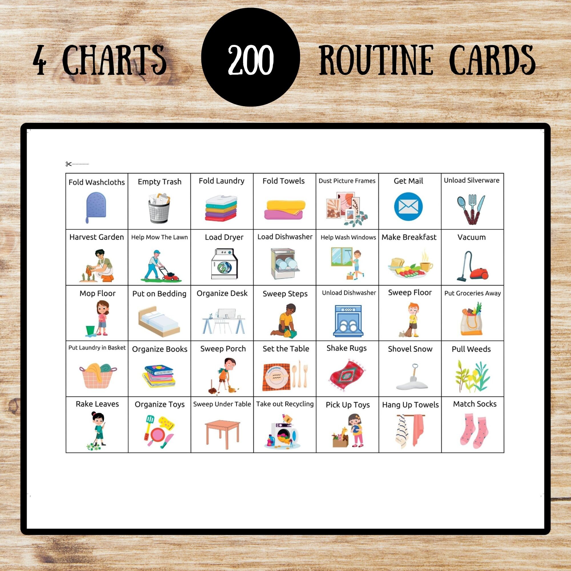 Kids Daily Responsibilities Chart Printable Daily Routine Chore Chart ...