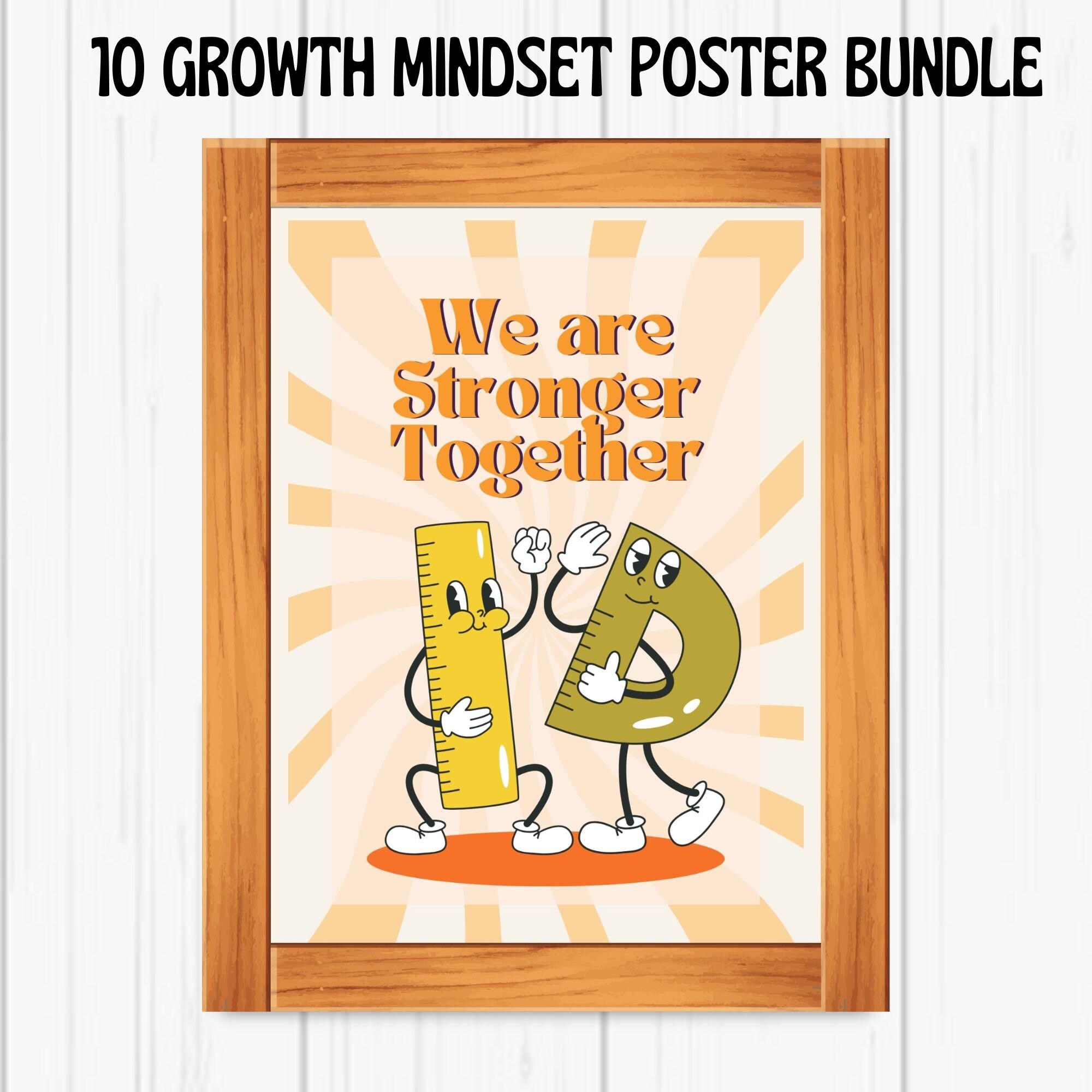 Retro Motivational Posters Groovy Classroom Decor Growth Mindset ...