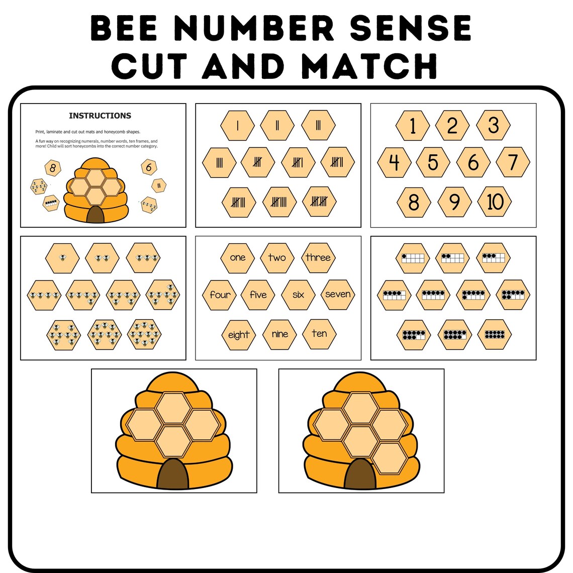 Montessori Counting Activity for Toddlers Number Match Practice 1 to 10 ...