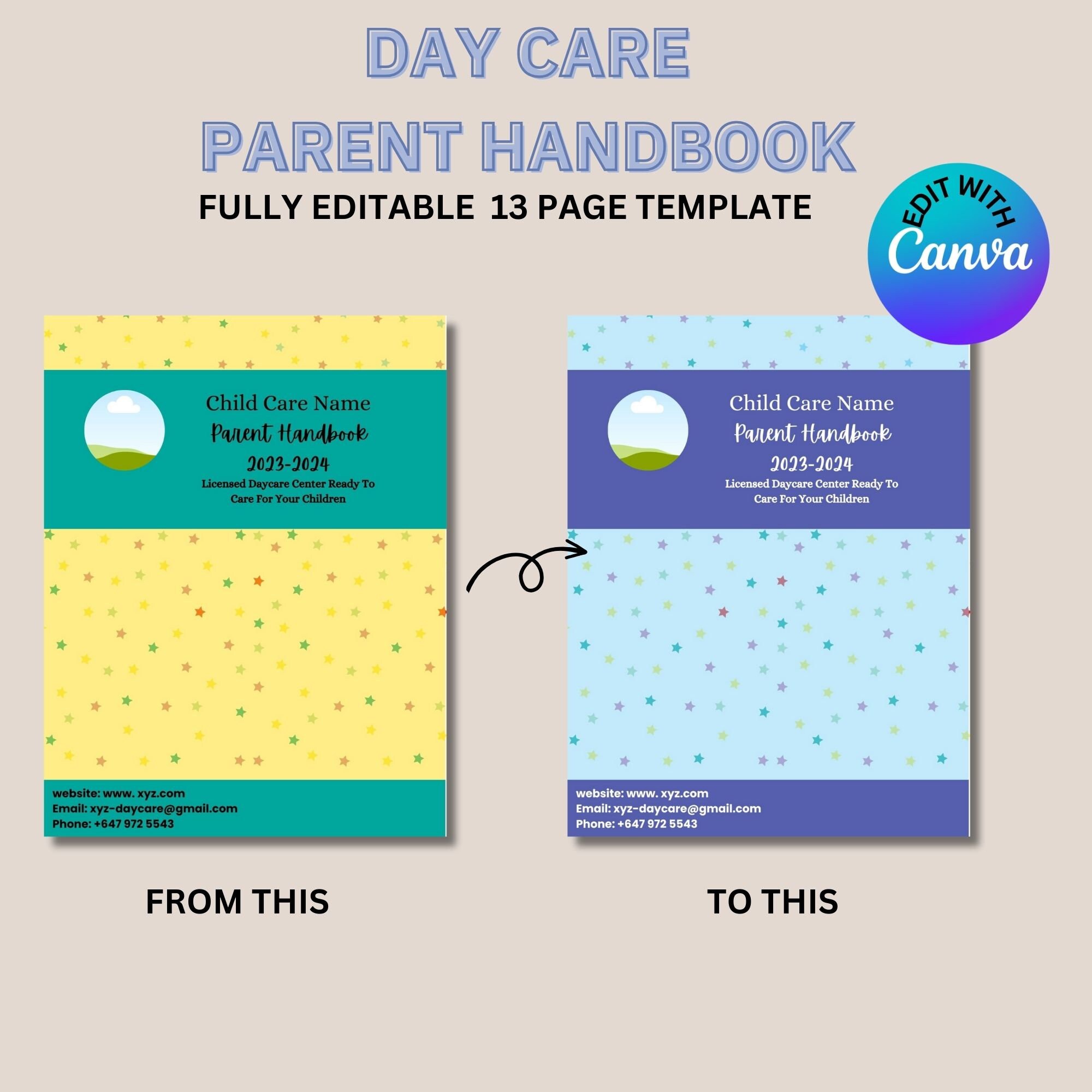 Daycare Parent Handbook Policies and Procedures Childcare - Etsy Australia