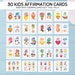 Positive Affirmation Cards for Kids 30 Printable Affirmation Cards ...