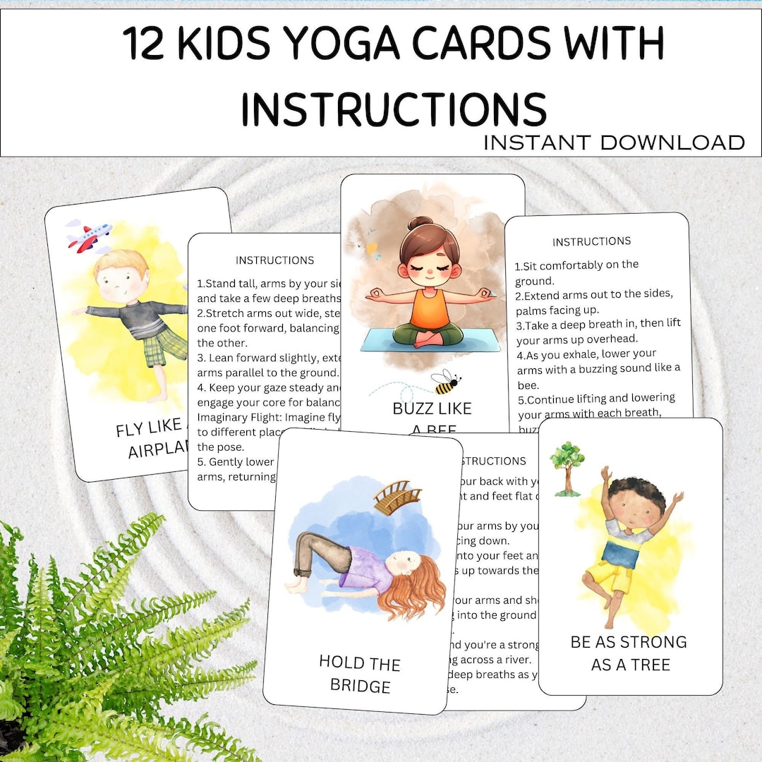 Kids Yoga Poses Yoga Flashcards Kids Movement Activity Yoga Poses Yoga ...