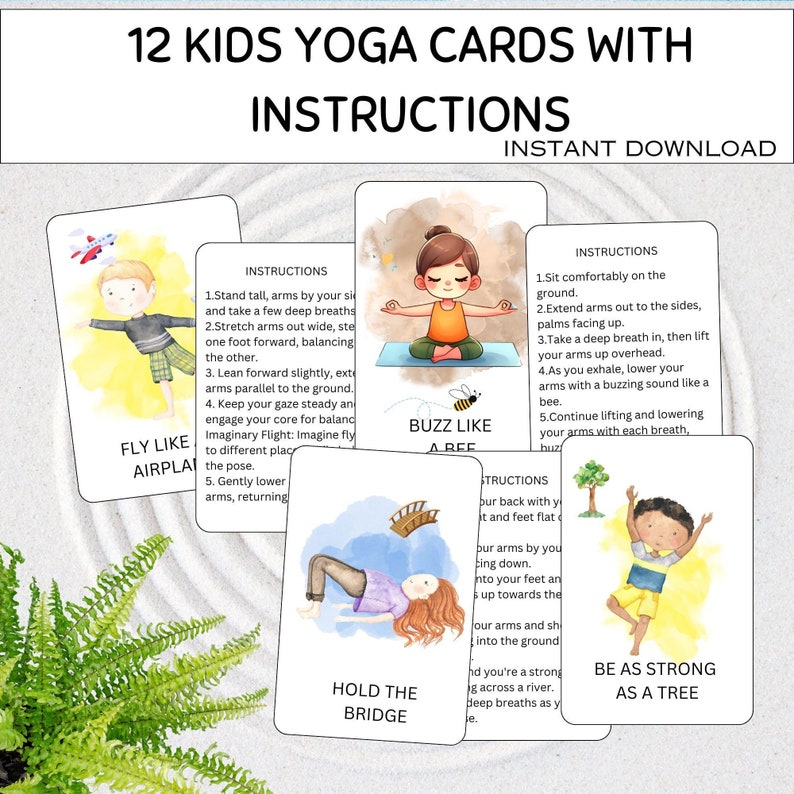 Kids Yoga Poses Yoga Flashcards Kids Movement Activity Yoga Poses Yoga ...