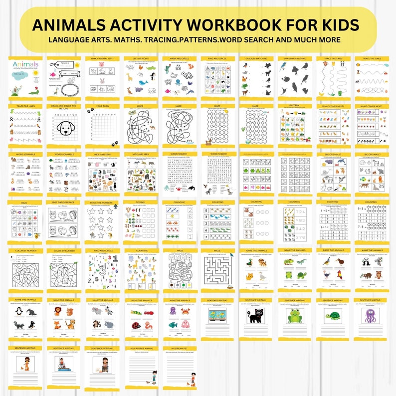 Preschool Pre-k Kindergarten Learning Workbook Printable Activity ...