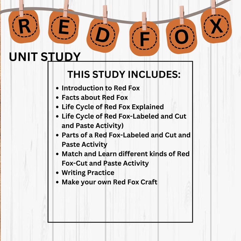Red Fox Unit Study Homeschool Fall Activities Red Fox Anatomy & Life ...