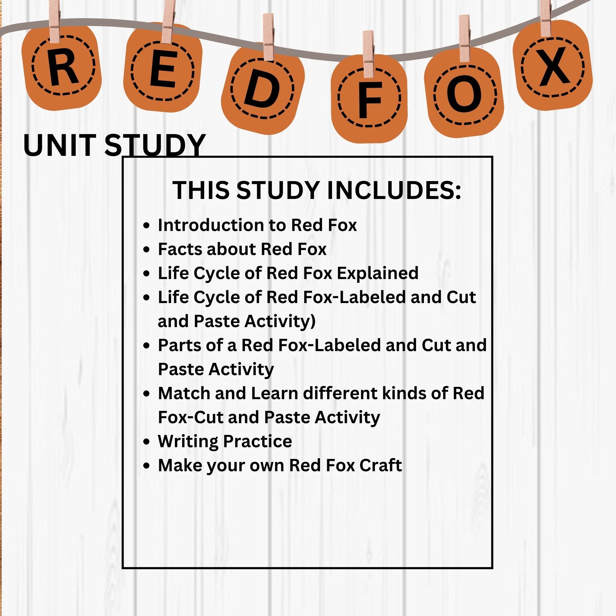 Red Fox Unit Study Homeschool Fall Activities Red Fox Anatomy & Life ...