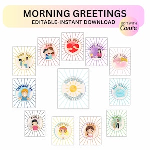 Classroom Morning Greeting Display Pack Morning Greeting for Students ...
