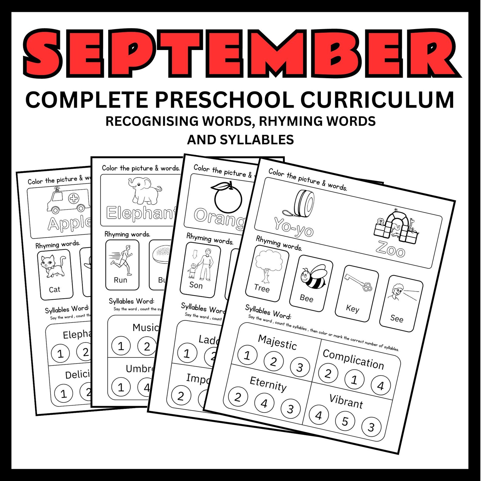 Preschool Curriculum Preschool Busy Book Preschool Worksheets Fall ...