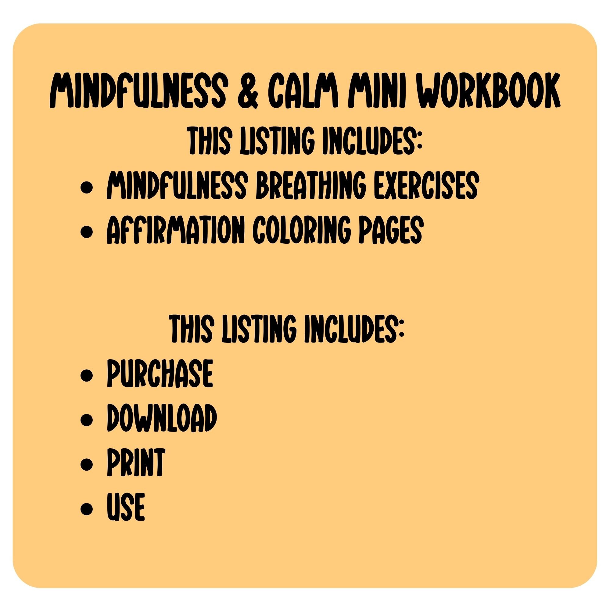 Calming Corner Mini Workbook Coping Skills for Kids Self Regulation ...