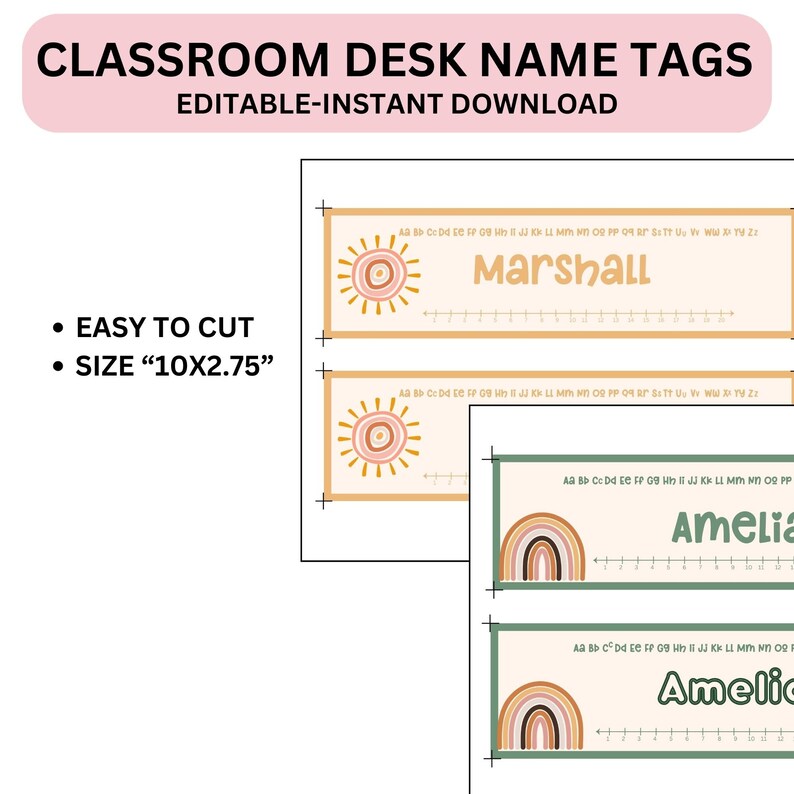 Student Desk Name Labels Editable Classroom Printables Student Name ...