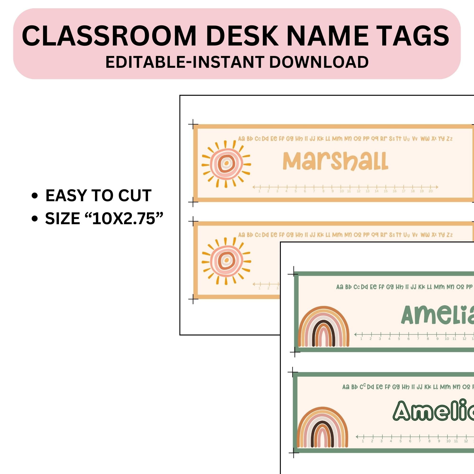 Student Desk Name Labels Editable Classroom Printables Student Name ...