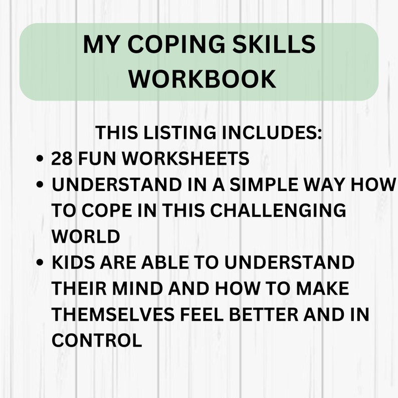 Coping Skills Kids Workbook Worksheets Calming Strategies Emotional ...