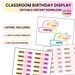 Classroom Birthday Printable Display Editable in Canva Watercolor ...