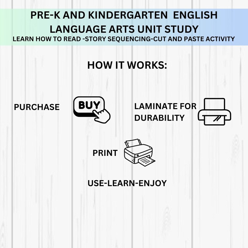 Preschool Reading and Sequencing Unit Study Homeschool Kindergarten ...