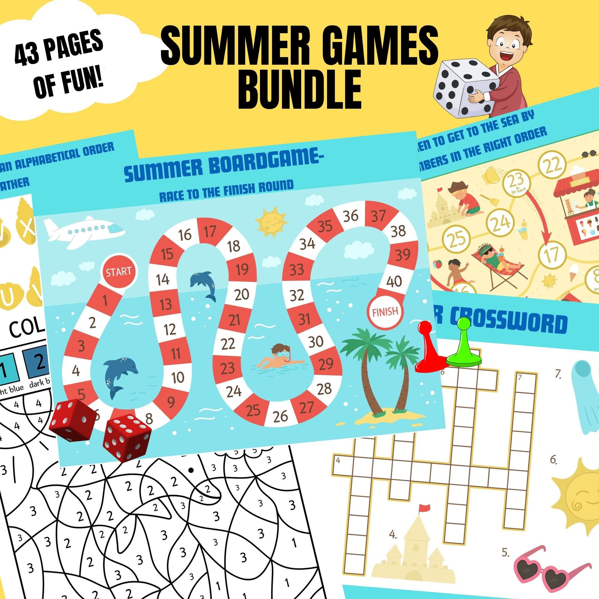 Summer Printable Games Bundle Activities for Kids Printable Mazes ...