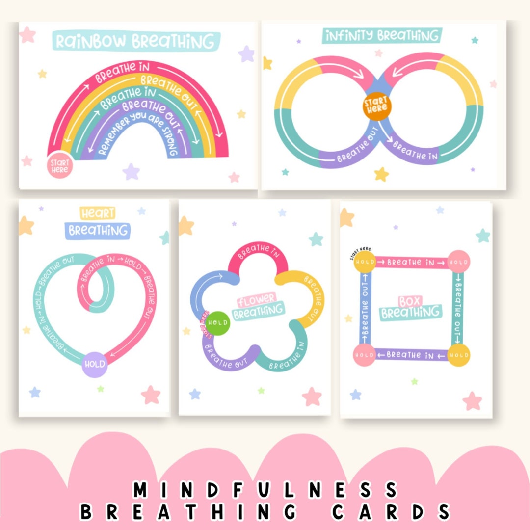 Kids Breathing Cards Kids Mindfulness Cards Coping Skills Coping ...