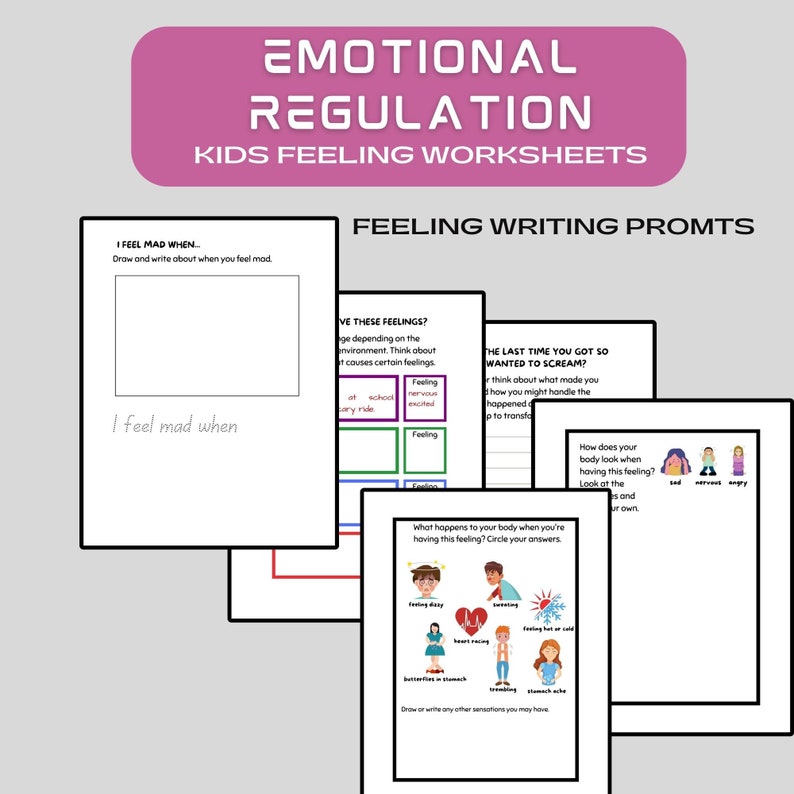 Self Regulation Zone Kids Feeling Worksheets School Counselling ...