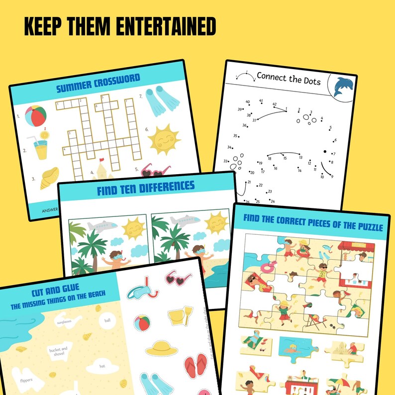Summer Printable Games Bundle Activities for Kids Printable - Etsy
