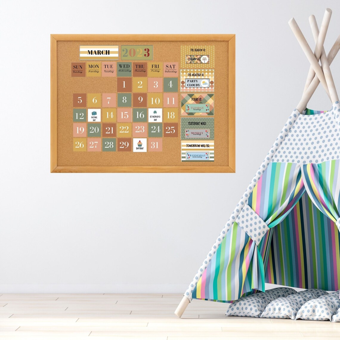 Classroom Calendar Display Weather Station Seasons Alphabet Banner ...