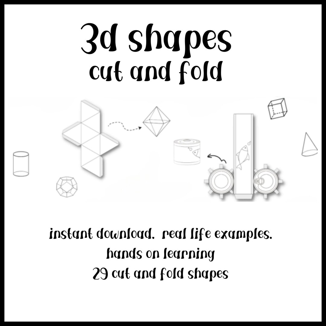 Cutout 3D Shape Craft Activity Worksheets Build 3D Shapes Math 3d ...