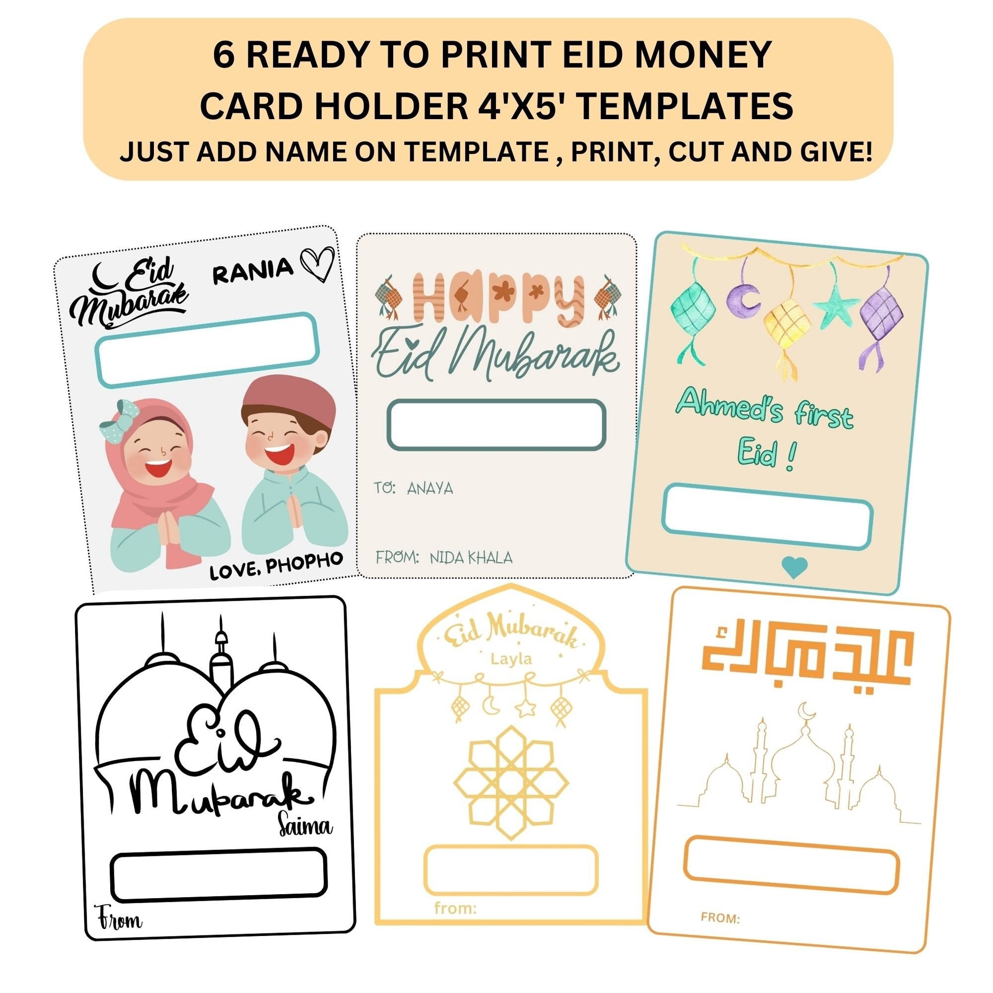 Eid Money Envelopes eid Envelopes Bundle Eid Money Envelopes Set eidee ...