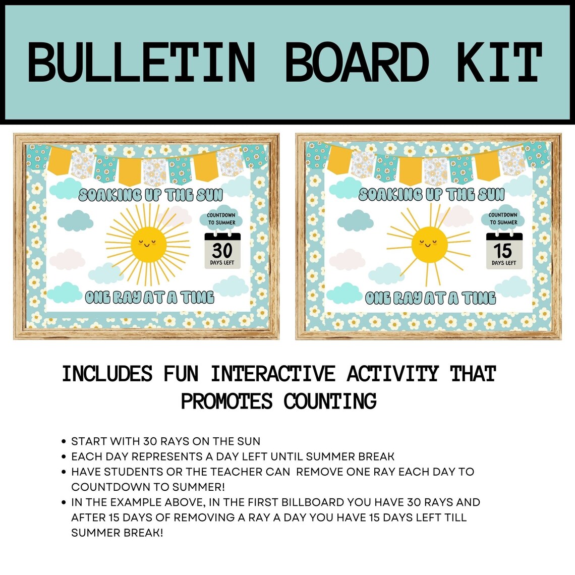 Summer Bulletin Board Kit End of the Year Bulletin Board Countdown to ...