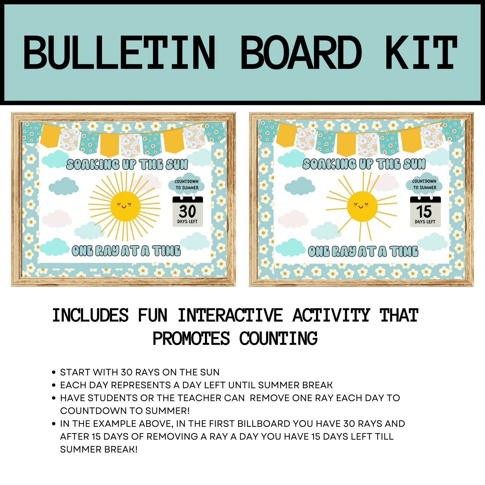 Summer Bulletin Board Kit End of the Year Bulletin Board Countdown to ...