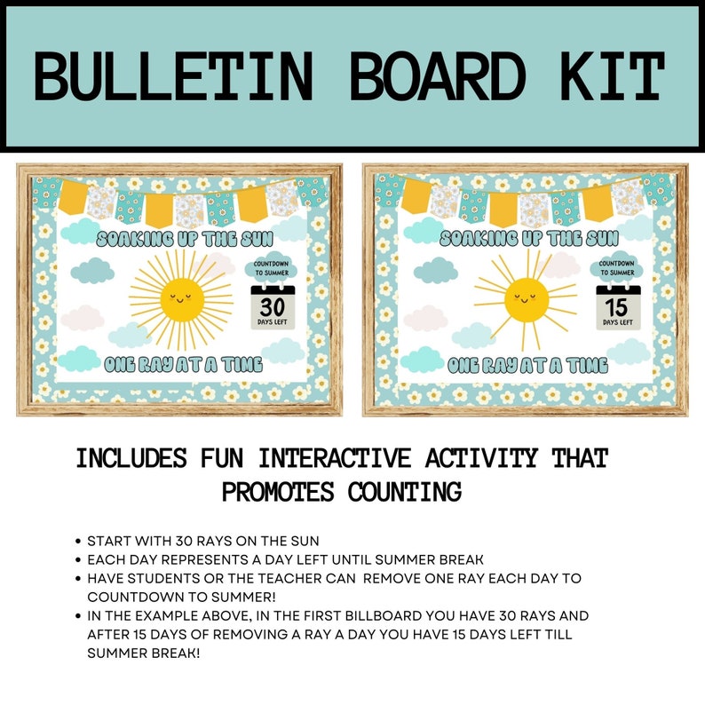 Summer Bulletin Board Kit End of the Year Bulletin Board Countdown to ...