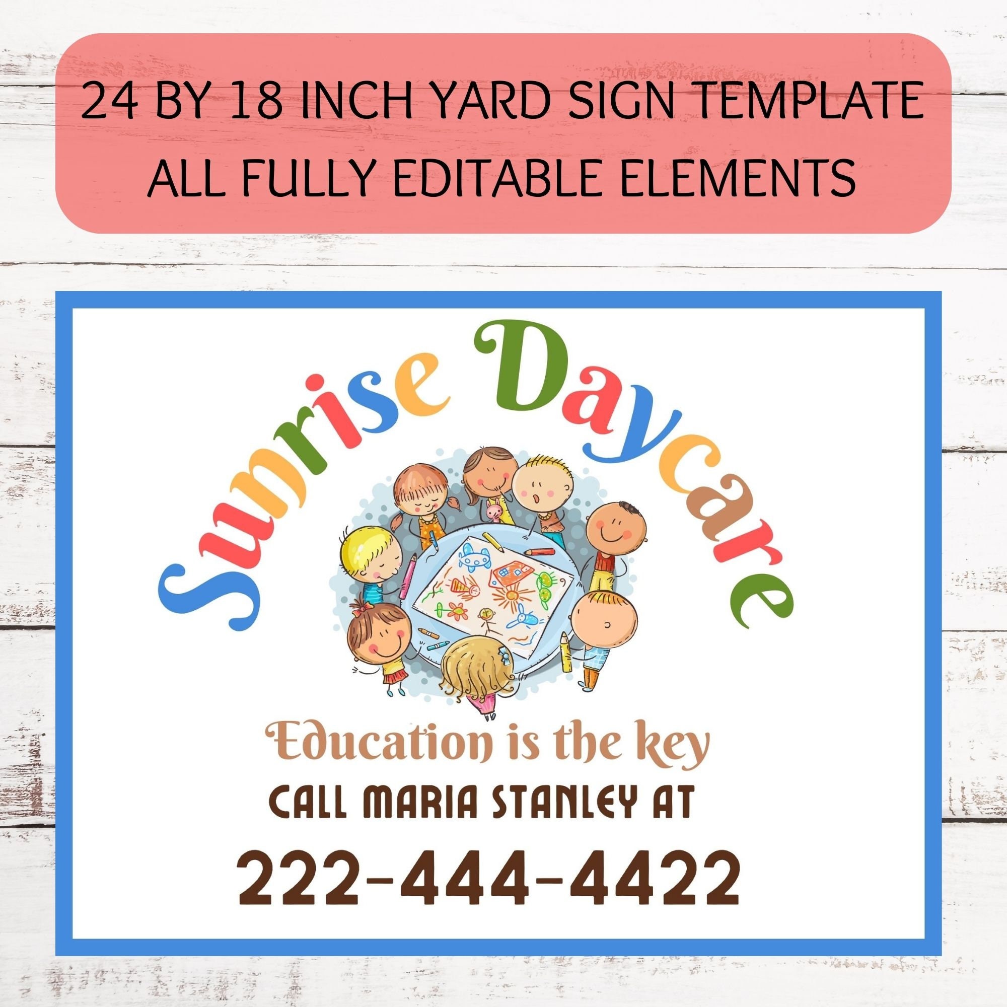 Childcare Banner Daycare Yard Sign Template Add Your Logo and ...